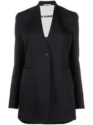 JIL SANDER Lapelless Single-breasted Blazer