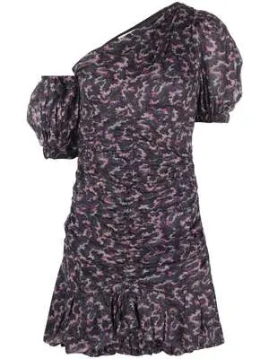 MARANT ETOILE Lecia Asymmetric Mini Dress - Blue