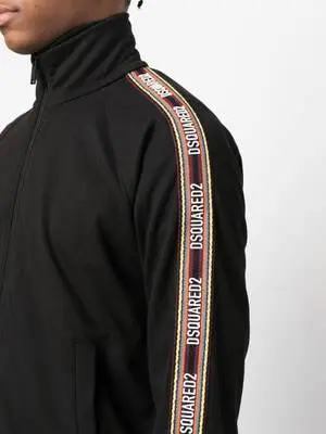Dsquared2 Embroidered-logo Zip-up Sweatshirt - Black