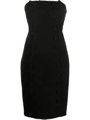 Moschino Button-detail Strapless Mini Dress - Black