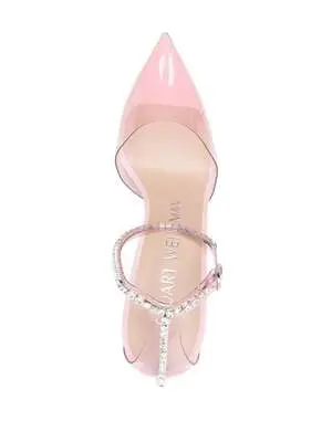 STUART WEITZMAN Crystal-embellished Pointed Pumps