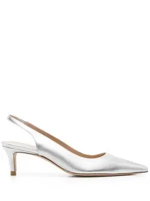 STUART WEITZMAN Metallic-effect Leather Pumps - Grey