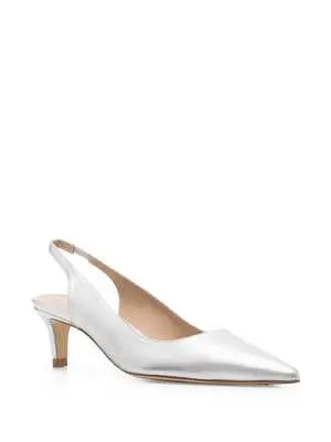 STUART WEITZMAN Metallic-effect Leather Pumps - Grey