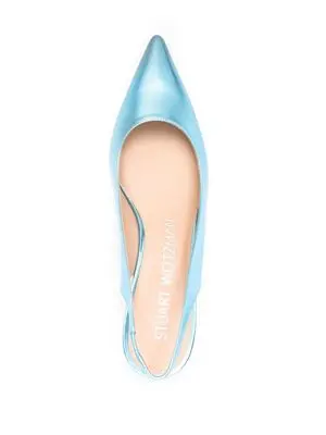 STUART WEITZMAN Metallic-effect Pointed Pumps - Blue