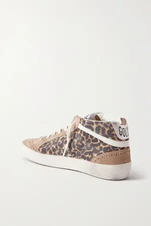 GOLDEN GOOSE Mid Star Calf Hair & Suede Sneakers - Animal Print