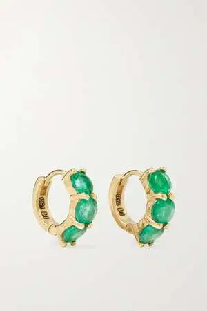 Ileana Makri 18-karat Emerald Hoop Earrings