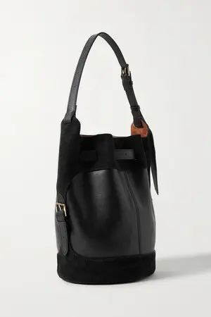 Altuzarra Play Buckled Suede-trimmed Leather Bucket Bag