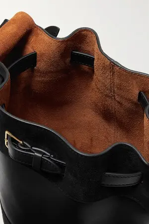 Altuzarra Play Buckled Suede-trimmed Leather Bucket Bag