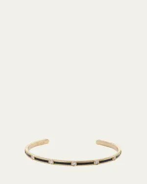VILTIER Rayon Bangle In 18k Yellow Diamonds And Onyx - Gold