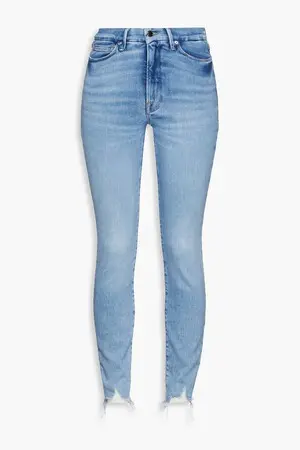 GOOD AMERICAN Good Legs Distressed Midrise Skinny Jeans