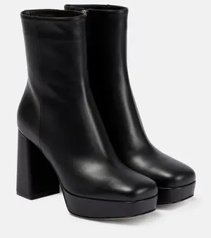 GIANVITO ROSSI Leather Platform Ankle Boots