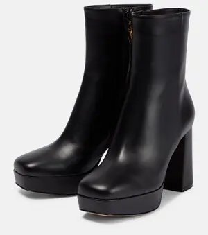 GIANVITO ROSSI Leather Platform Ankle Boots