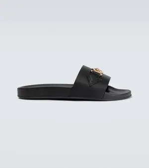 Versace Medusa Leather Slides - Black