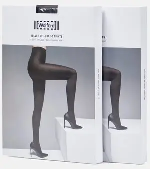 Wolford Velvet De Luxe 50 Tights Set Of 2 - Black