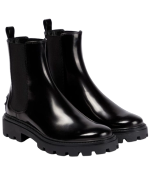 TOD'S Patent Leather Chelsea Boots - Black