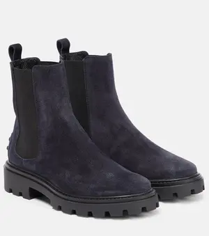 TOD'S Suede Chelsea Boots - Blue