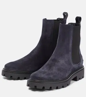 TOD'S Suede Chelsea Boots - Blue