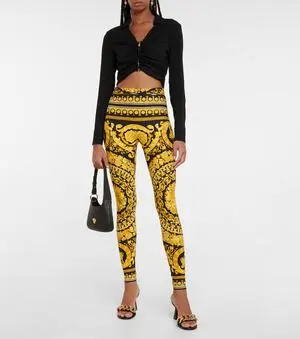 Versace Barocco Mid-rise Leggings