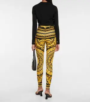 Versace Barocco Mid-rise Leggings - Multicoloured