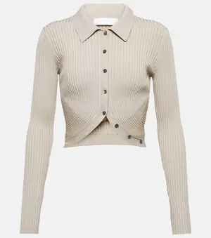 Simkhai Sol Ribbed-knit Crop Cardigan