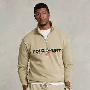 Ralph Lauren Polo Sport Fleece Quarter-Zip Sweatshirt Classic Khaki