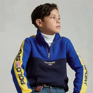 Ralph Lauren Polo Sport Fleece Quarter-Zip Sweatshirt Sapphire Star Multi