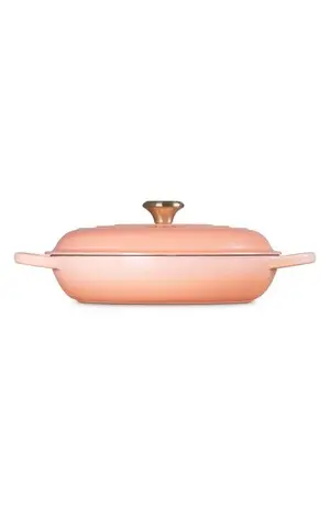 LE CREUSET Signature 3.5-quart Enameled Cast Iron Braiser Peche