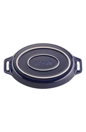 STAUB 2-piece Enameled Ceramic Oval Baking Dishes - Dark Blue