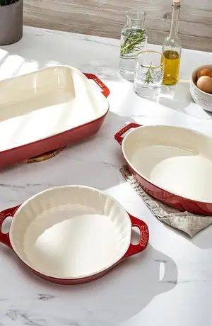 STAUB 3-piece Ceramic Mixed Baking Dishes - Cherry
