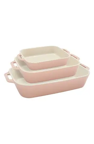 STAUB 3-piece Ceramic Mixed Baking Dishes Pink