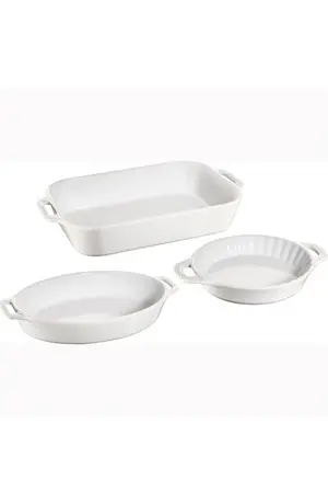 STAUB 3-piece Ceramic Mixed Baking Dishes White