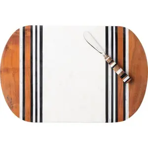 JULISKA Stonewood Stripe Serving Board & Spreader - Natural Stripe
