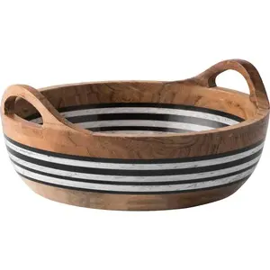 JULISKA Stonewood Stripe Round Serving Bowl - Natural Stripe