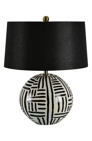 RENWIL Milka Ceramic Table Lamp - Cream And Black Finish