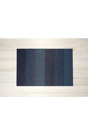 CHILEWICH Marble Stripe Indoor/outdoor Utility Mat Bay Blue
