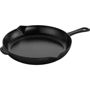 STAUB 12-inch Enameled Cast Iron Fry Pan - Matte Black