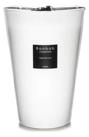 BAOBAB COLLECTION Les Prestigieuses Pierre De Lune Candle White-extra Large
