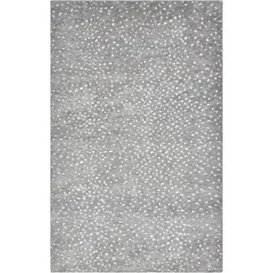 SOLO RUGS Arash Handmade Wool Blend Area Rug - Gray