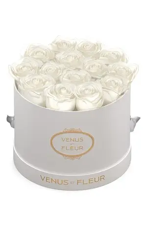 Venus Et Fleur Classic Small Round Eternity Roses - Pure White