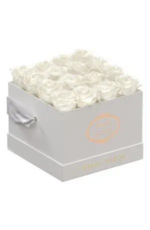 Venus Et Fleur Classic Small Square Eternity Roses Pure White