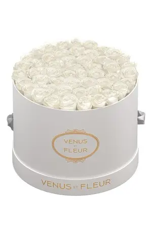 Venus Et Fleur Classic Large Round Eternity Roses - Pure White