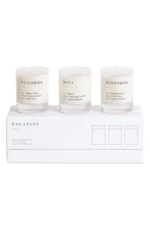 BROOKLYN CANDLE STUDIO Fresh + Floral Escapist Mini Candle Set White