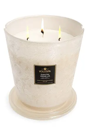 Voluspa Santal Vanille 3-wick Tin Candle Santal Vanille J Lidded Hearth
