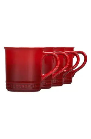 LE CREUSET Set Of Four 14-ounce Stoneware Mugs - Cerise