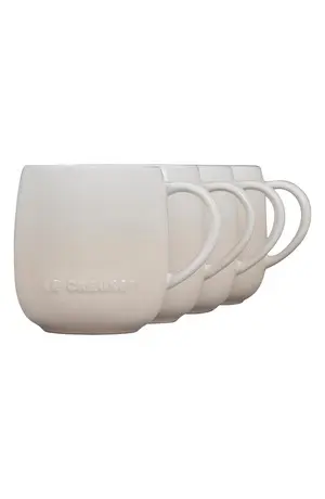 LE CREUSET Set Of Four 14-ounce Stoneware Mugs Meringue