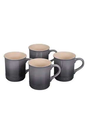LE CREUSET Set Of Four 14-ounce Stoneware Mugs - Oyster