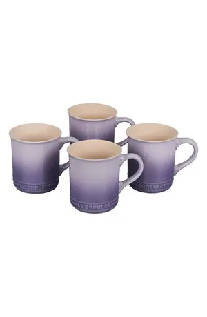 LE CREUSET Set Of Four 14-ounce Stoneware Mugs Provence