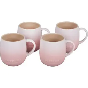 LE CREUSET Set Of Four 14-ounce Stoneware Mugs - Shell Pink