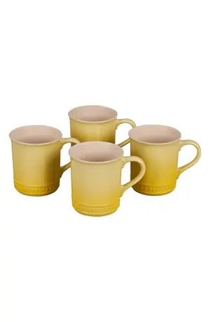 LE CREUSET Set Of Four 14-ounce Stoneware Mugs Soleil