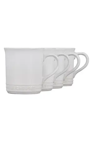 LE CREUSET Set Of Four 14-ounce Stoneware Mugs - White